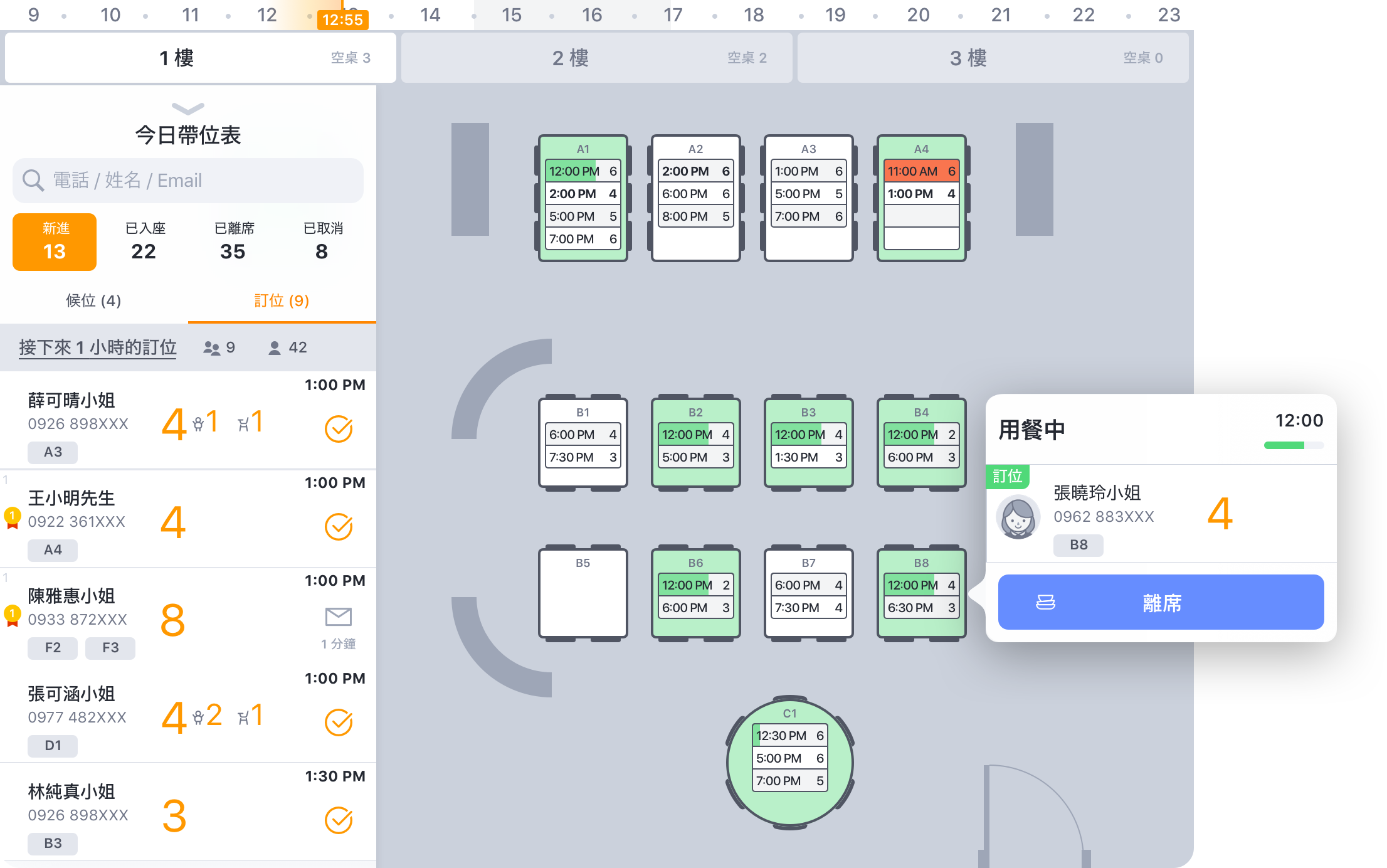 訂位管理 - inline - Restaurant Operations Platform - inline - - 予約/順番受付管理[:]